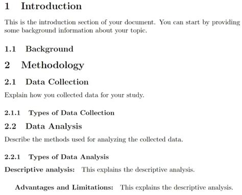 Document Sectioning In LaTeX Electricalvoice