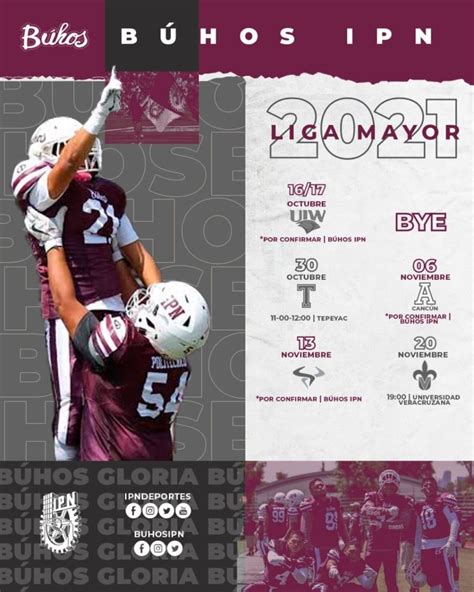 Búhos Ipn Publican Calendario 2021 De Liga Mayor Onefa Inercia Deportiva