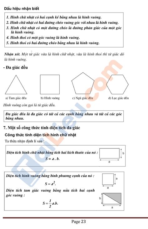 Tổng hợp kiến thức lý thuyết hình học lớp 8 Ngắn gọn nhất Kiến Thức