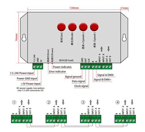 Pixels LED Pixel Controller Programmable LED Strip Controller T S