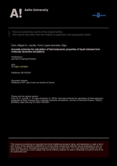 Pdf Accurate Schemes For Calculation Of Thermodynamic Properties Of