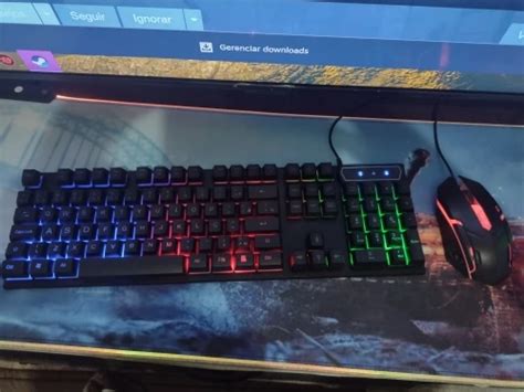 Kit Gamer Teclado Mouse Usb Rgb Semi Mec Nico Tutti Desfrute