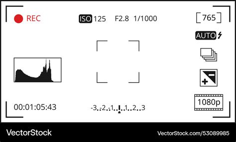 professional photo camera app screen viewfinder vector image