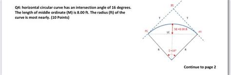 solved q4 horizontal circular curve has an intersection