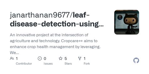 Github Janarthanan9677leaf Disease Detection Using Cropcare An