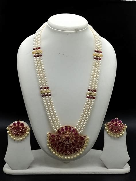 Rani Haar Collection Royal Long Necklace Sets For Weddings Jagdamba