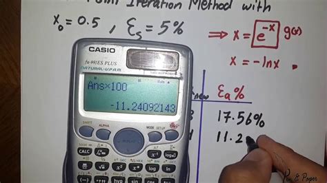Open Methods Fixed Point Iteration Method Part 2 Example Youtube