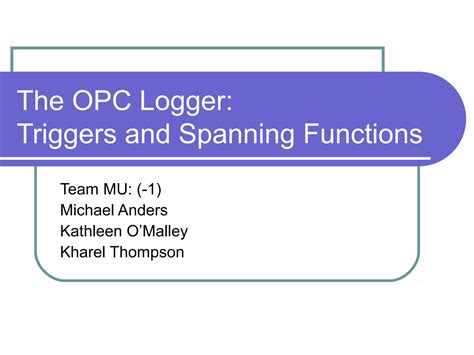 the opc data logger project ppt