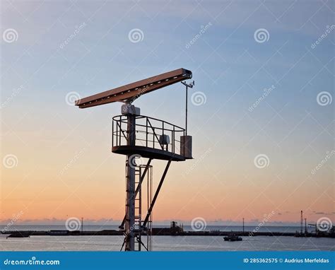 Rotating Phased Array Antenna For Marine Radar Stock Image
