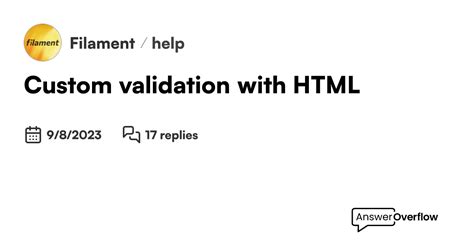 Custom Validation With Html Filament