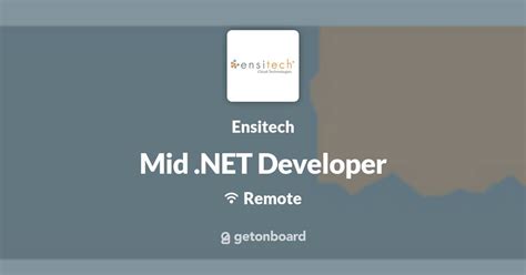 Mid Net Developer At Ensitech Remote Work From Home Get On Board