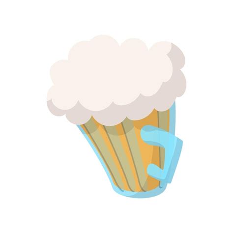 흰색 바탕에 맥주잔 만화 아이콘 프리미엄 벡터