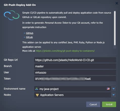 Git Push Deploy Add On Virtuozzo Dev Docs
