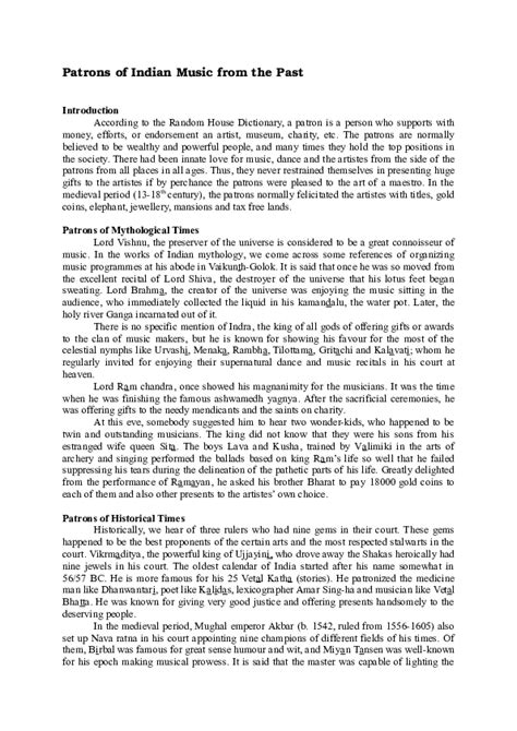 Doc Patrons Of Indian Classical Music From The Bygone Era