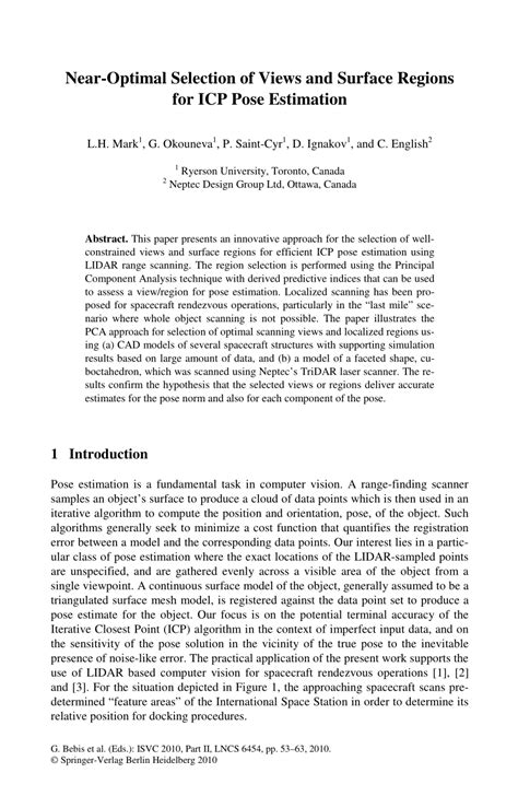 Pdf Near Optimal Selection Of Views And Surface Regions For Icp Pose Estimation