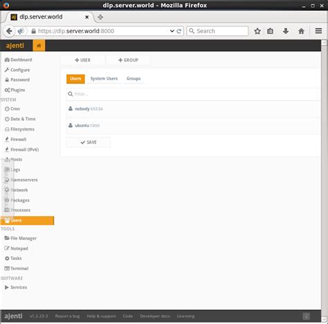 ubuntu 14 04 lts ajenti インストール server world