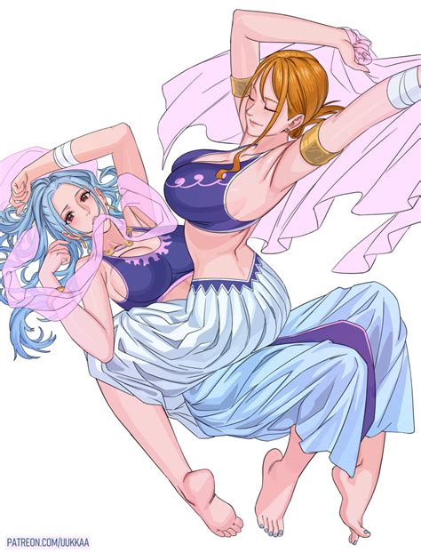 Nami And Nefertari Vivi One Piece Drawn By Uukkaa Danbooru