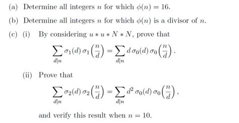 Solved A Determine All Integers N For Which O N B Chegg