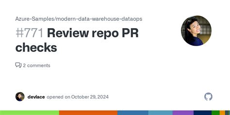 Review Repo PR Checks Issue Azure Samples Modern Data Warehouse Dataops GitHub