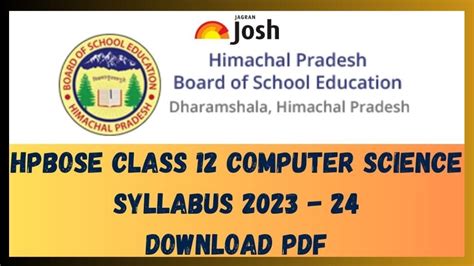 Hp Board Class 12 Computer Science Syllabus 2024 Hpbose 12th Important