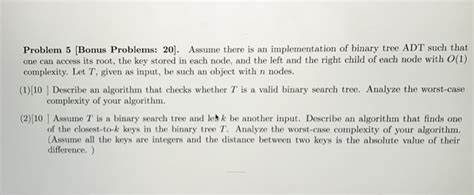 solved assume there is an implementation of binary tree adi