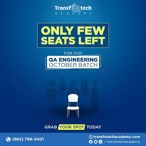 Transfotech Academy On Linkedin We Have Only A Few Seats Left For Our Qa Engineering Course