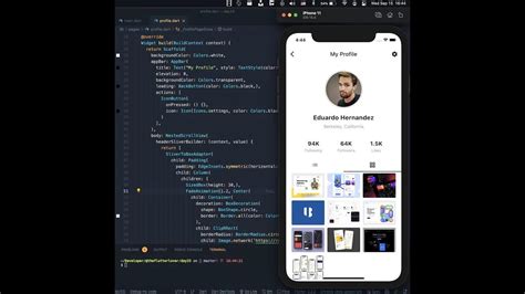 flutter profile page with listview and gridview tab shorts