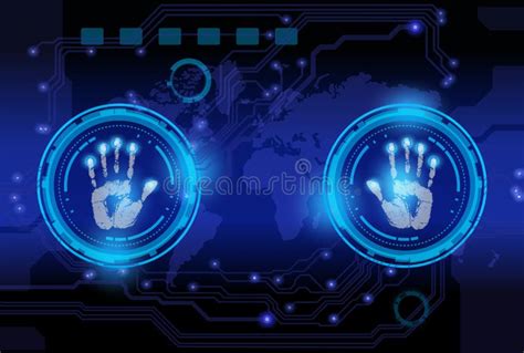 Scan Hand Print Technology Stock Vector Illustration Of Detective