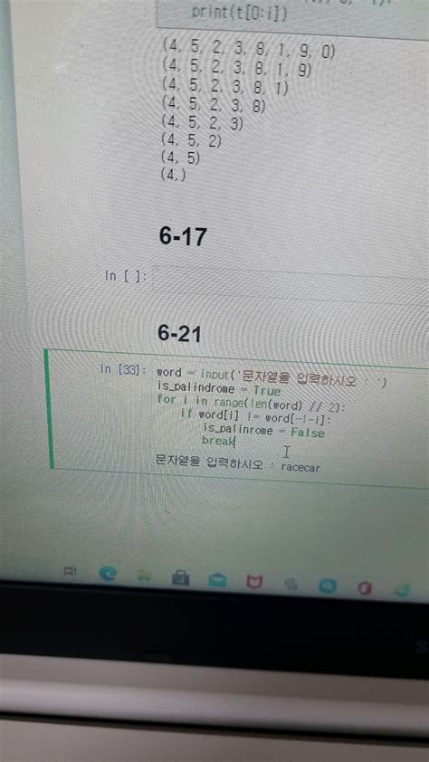 파이썬 회문 질문 지식in