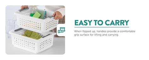 Sterilite Medium Stacking Basket Versatile Open Plastic