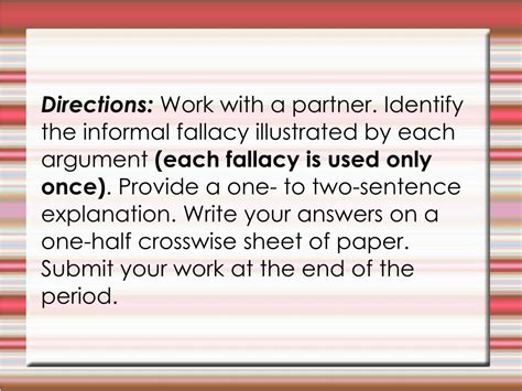 PPT Informal Fallacies Exercises The Top Ten Informal Fallacies PowerPoint Presentation ID