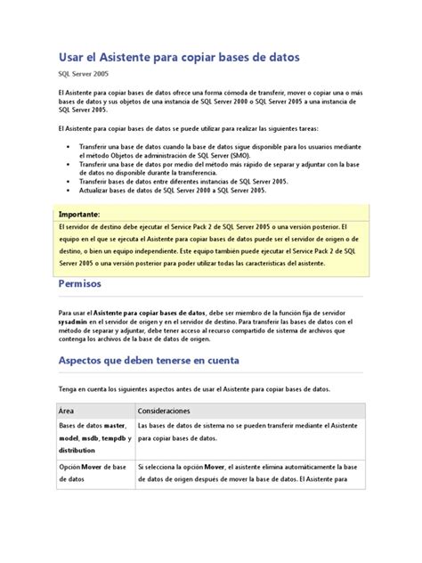 usar el asistente para copiar bases de datos pdf servidor sql de