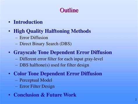 ppt tone dependent color error diffusion powerpoint presentation