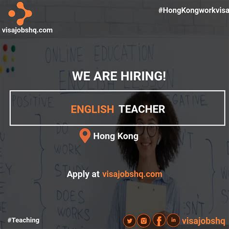 Teach In Hong Kong Now Hiring An English Language Teacher Relocation Support And Visa