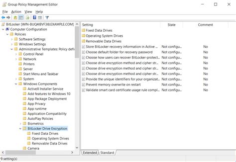 Configure BitLocker Group Policy Settings RootUsers