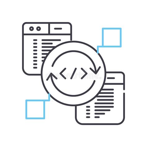 Dynamic Code Line Icon Outline Symbol Vector Illustration Concept