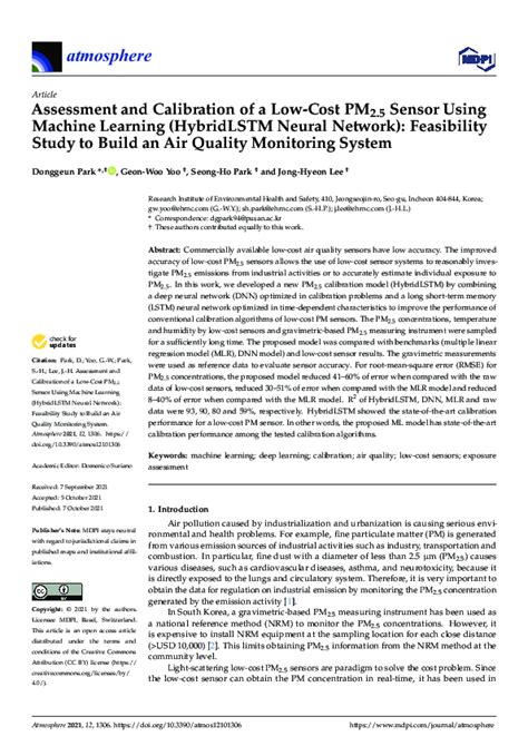 Pdf Assessment And Calibration On Low Cost Pm2 5 Sensor Using Machin Learning Hybrid Lstm