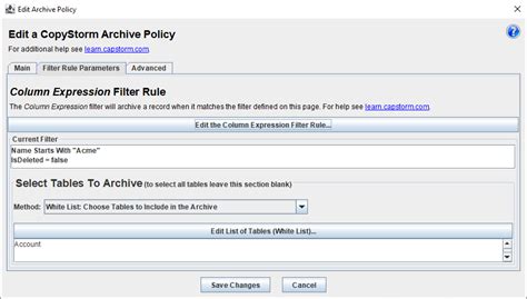 Column Expression Filter Rule Capstorm Learning Center