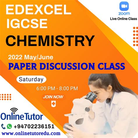 Edexcel IGCSE Chemistry 2022 May June PAPER DISCUSSION CLASS London O L London Exams ONLINE