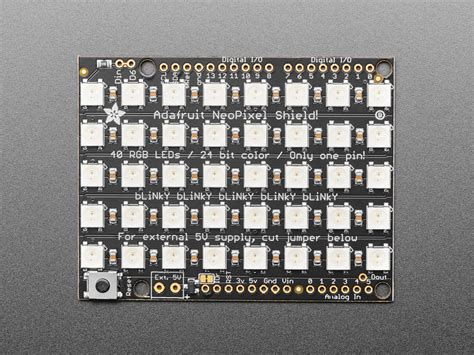adafruit neopixel shield for arduino 40 rgb led pixel matrix id