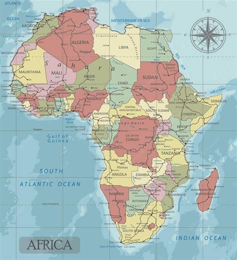 Premium Vector Africa Highly Detailed Editable Political Map With