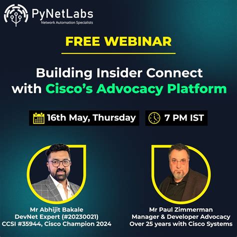 Chirag Dhall On Linkedin Webinar Freewebinar Cisco Advocacy