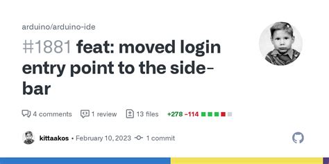 Feat Moved Login Entry Point To The Side Bar By Kittaakos Pull Request 1881 Arduino