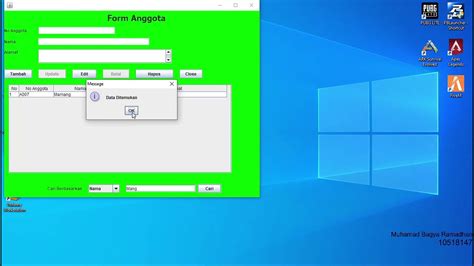 Demonstrasi Fitur Pada Aplikasi Perpustakaan Java Netbeans Youtube