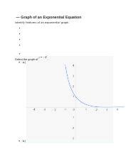 Docx Graph Of An Exponential Equation Identify Features Of An