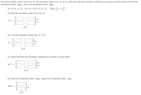 Solved Find The Transition Matrix From B To B The
