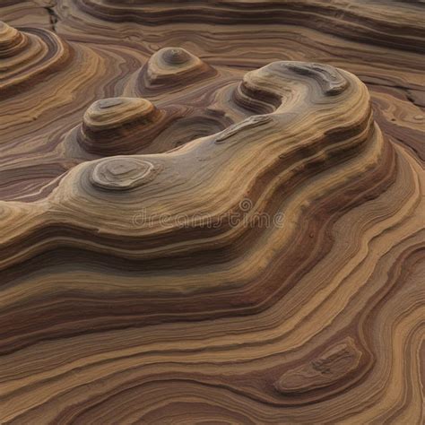 Layered Undulating Formations Resembling Natural Rock Structures With