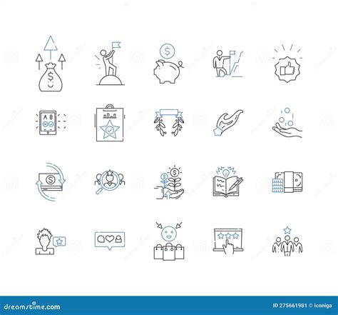 Budget Analysis Line Icons Collection Forecasting Projection