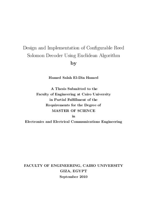 Pdf Design And Implementation Of Configurable Reed Solomon Decoder
