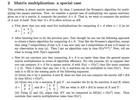 This Problem Is About Matrix Operation In Class I Chegg Com